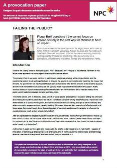 Failing the public? A provocation paper - NPC